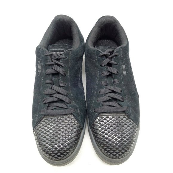 Puma | Shoes | Puma Suede Black Lace Up Cap Toe Sneakers Shoes Womens ...